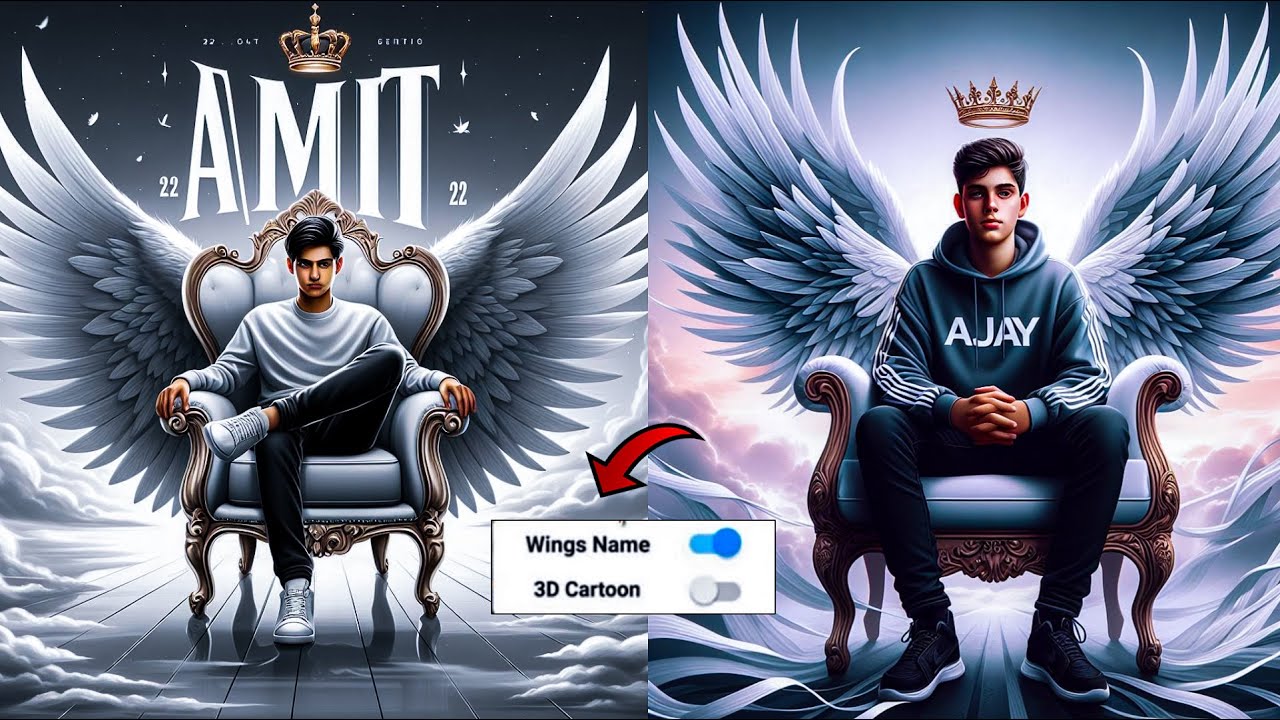 How To Create 3D AI Wings Image | Trending Wings Name Photo Editing ...
