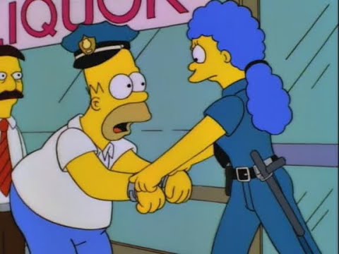 Simpsons- Marge becomes a cop! - YouTube