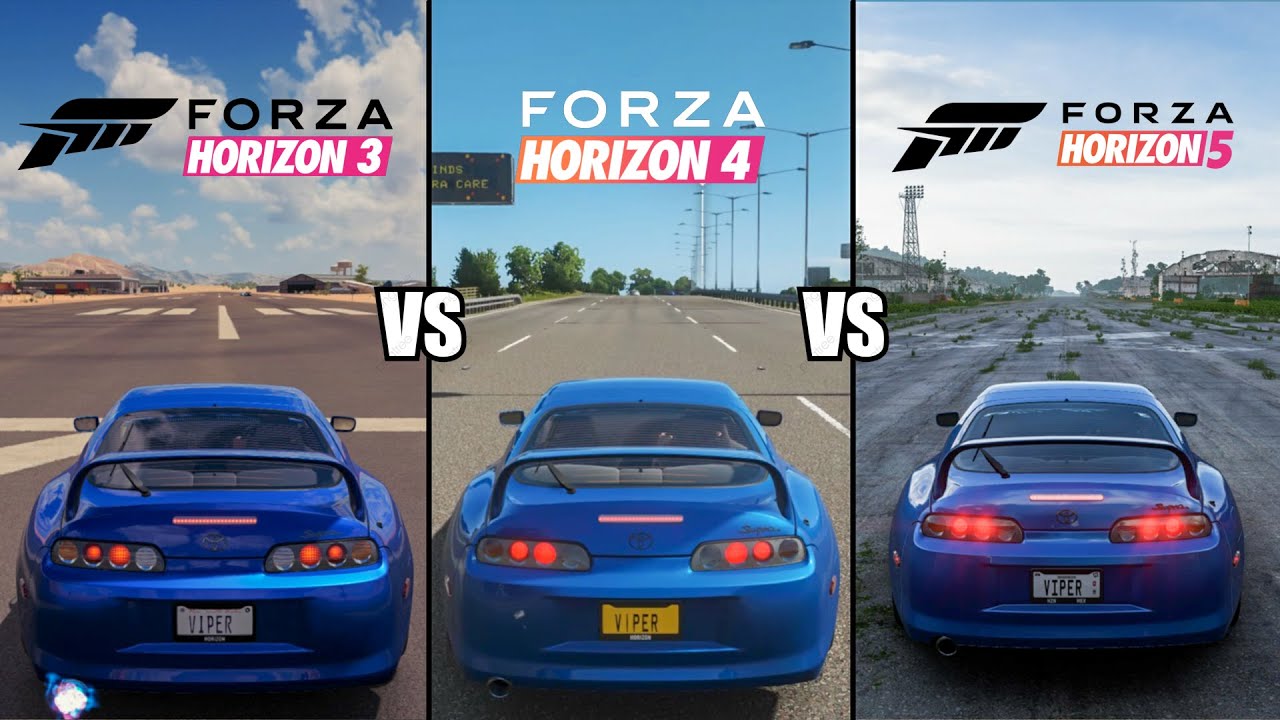 Forza Horizon 5 Sound Comparison FH3 vs FH4 vs FH5 | Toyota Supra MK4 ...