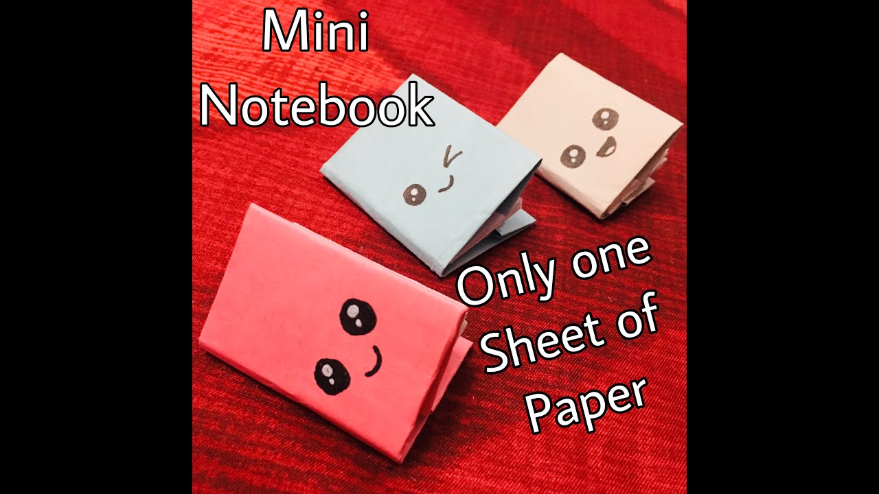 DIY CUTE MINI NOTE BOOK WITH ONLY ONE SHEET OF PAPER - YouTube