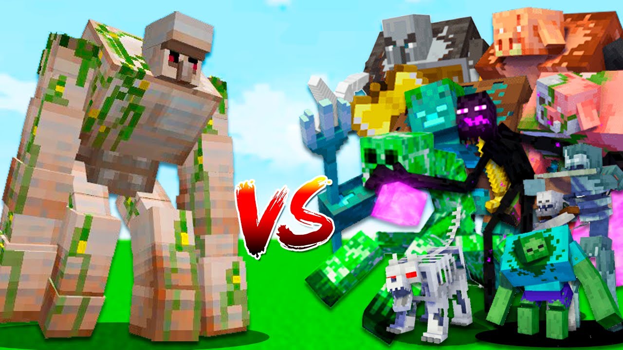 MUTANT GOLEM vs ALL MUTANT MINECRAFT ENDERMAN, WOLF, ZOMBIE, SKELETON ...