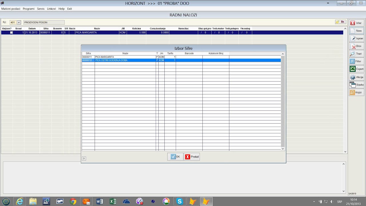 Izrada radnih naloga - YouTube