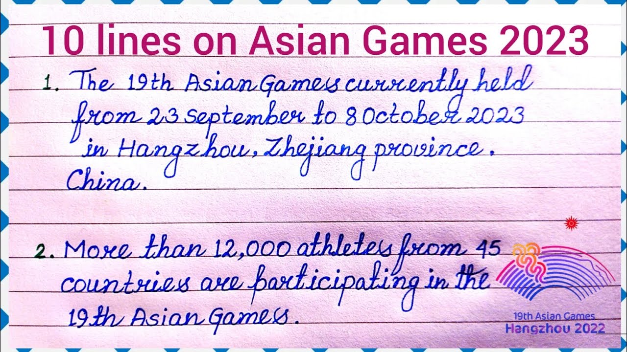 10 lines on Asian Games 2023 | Essay on Asian Games 2023 | asian games ...