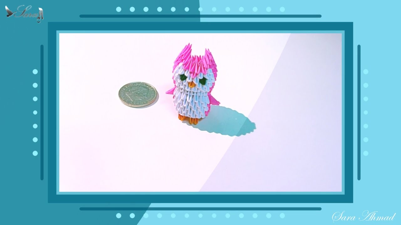 3d origami small owl - YouTube