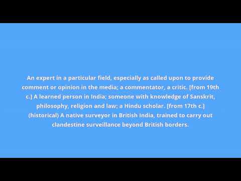 what is the meaning of pundit - YouTube