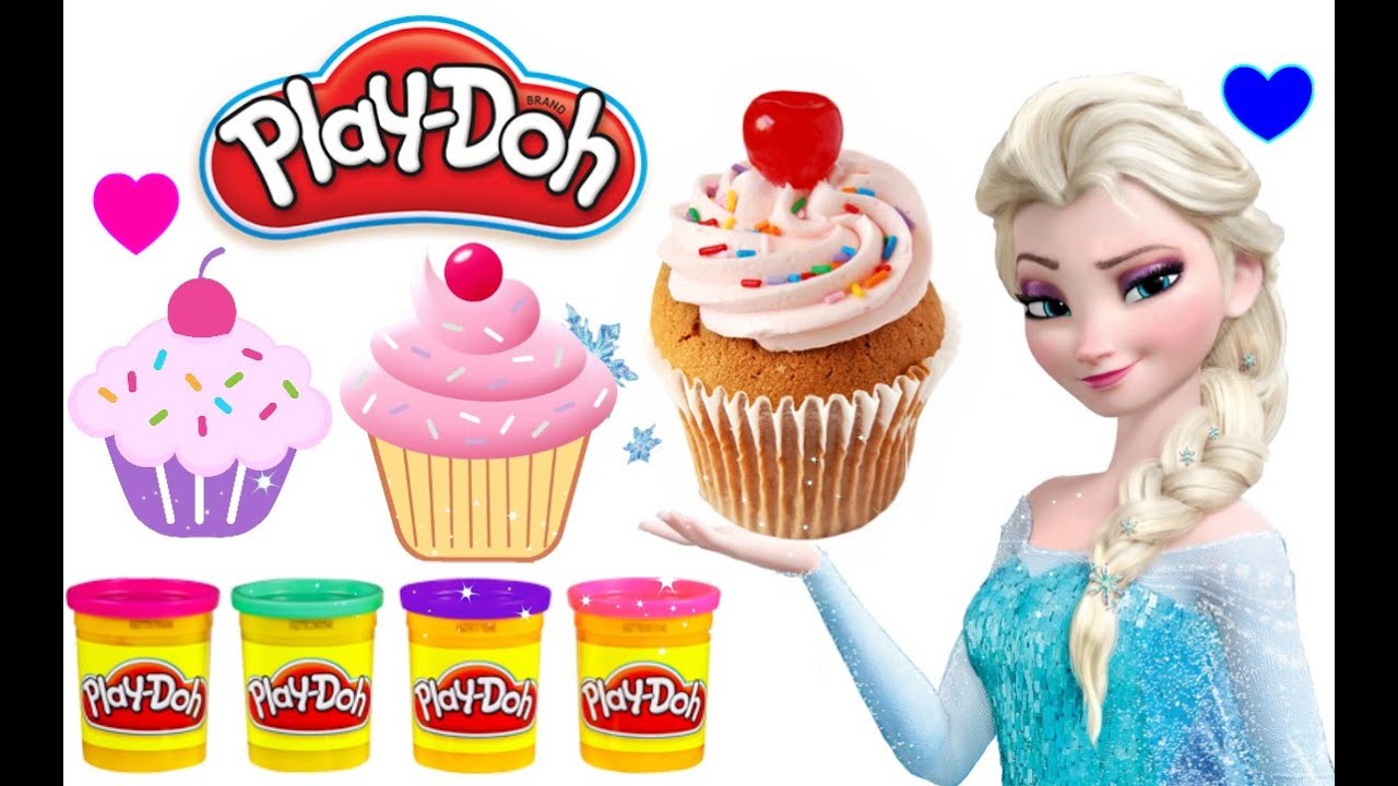 FAZENDO CUPCAKE COM A ELSA/ Disney Queen Elsa Play-doh / Stop Motion ...
