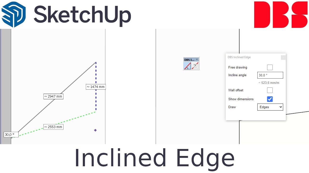 Draw inclined edge in SketchUp - YouTube