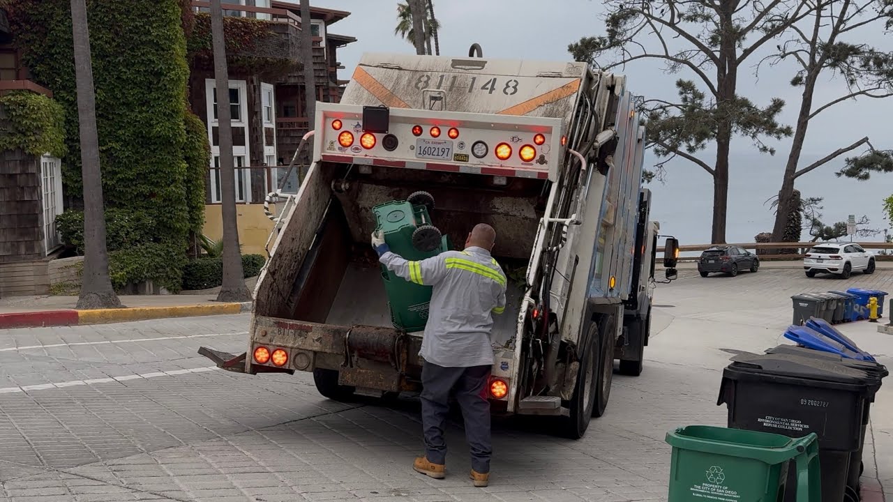 San Diego environmental services department CCC PAK MOR rear loader on ...