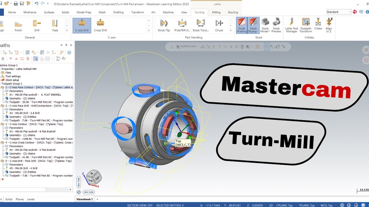 Mastercam Turn-Mill Machine Programming inside the Mastercam Lathe ...