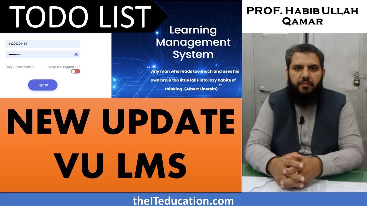 VU New LMS Update - To do List and Calendar added with new Features ...