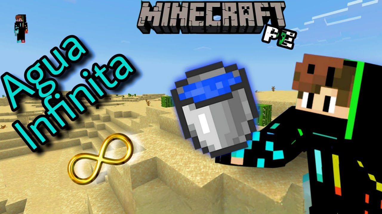Como hacer agua infinita con solo un cubo de agua en Minecraft Bedrock - YouTube