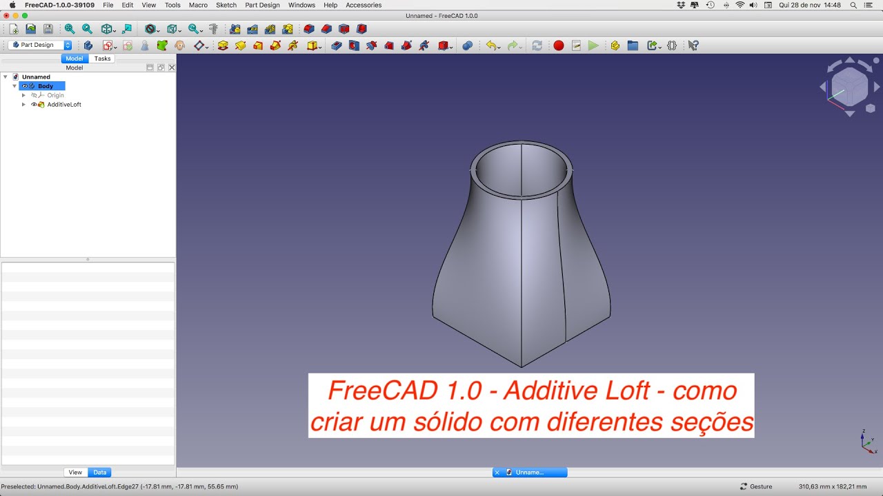 FreeCAD 1.0 - Additive Loft - como criar um sólido com diferentes ...