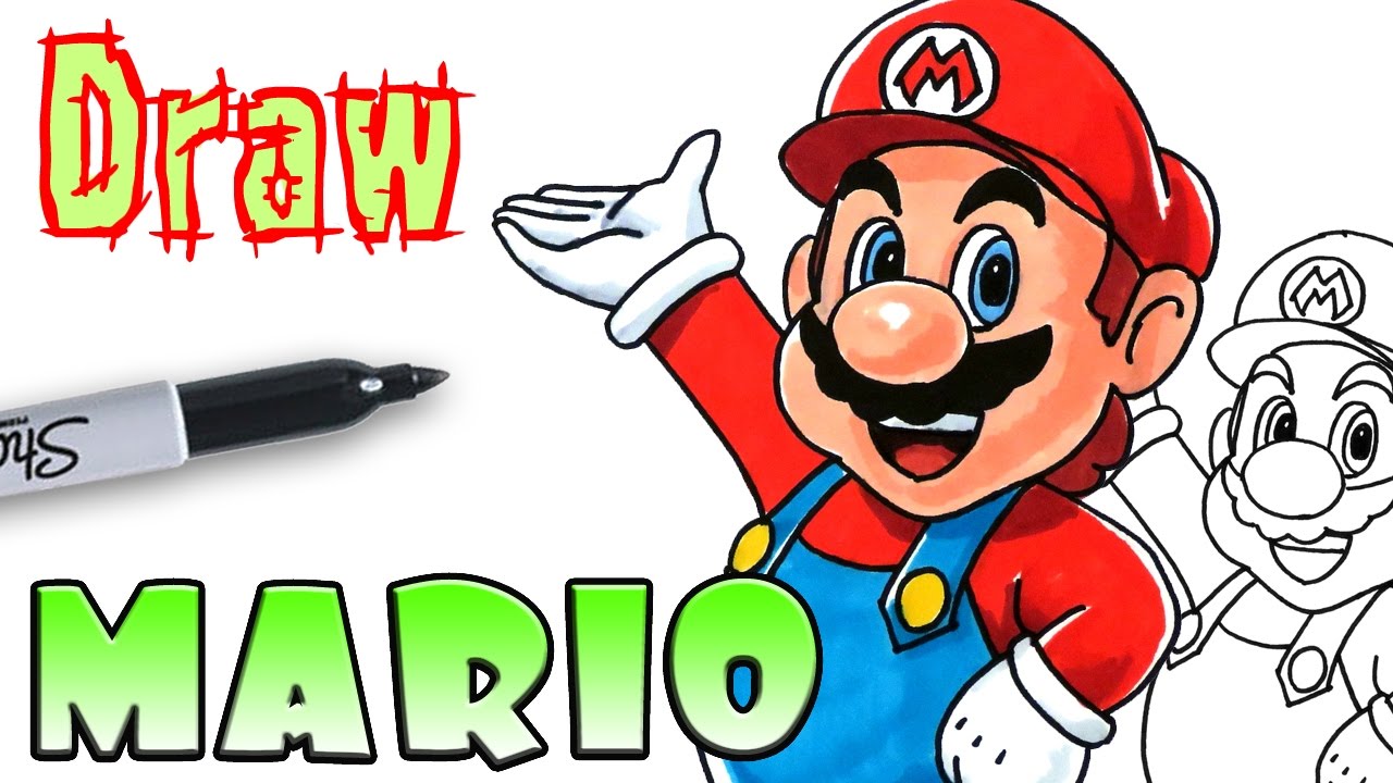 How to Draw Mario - Coloring Pages - YouTube