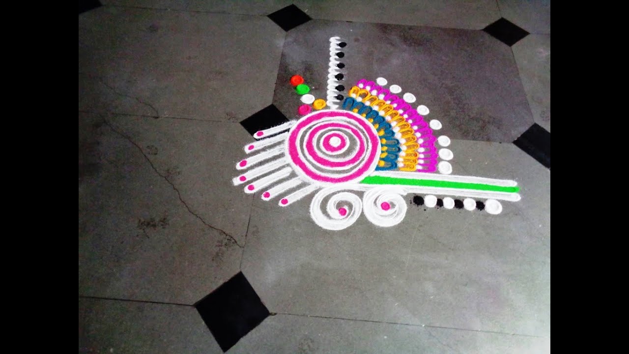 beautiful & fancy latest rangoli - YouTube