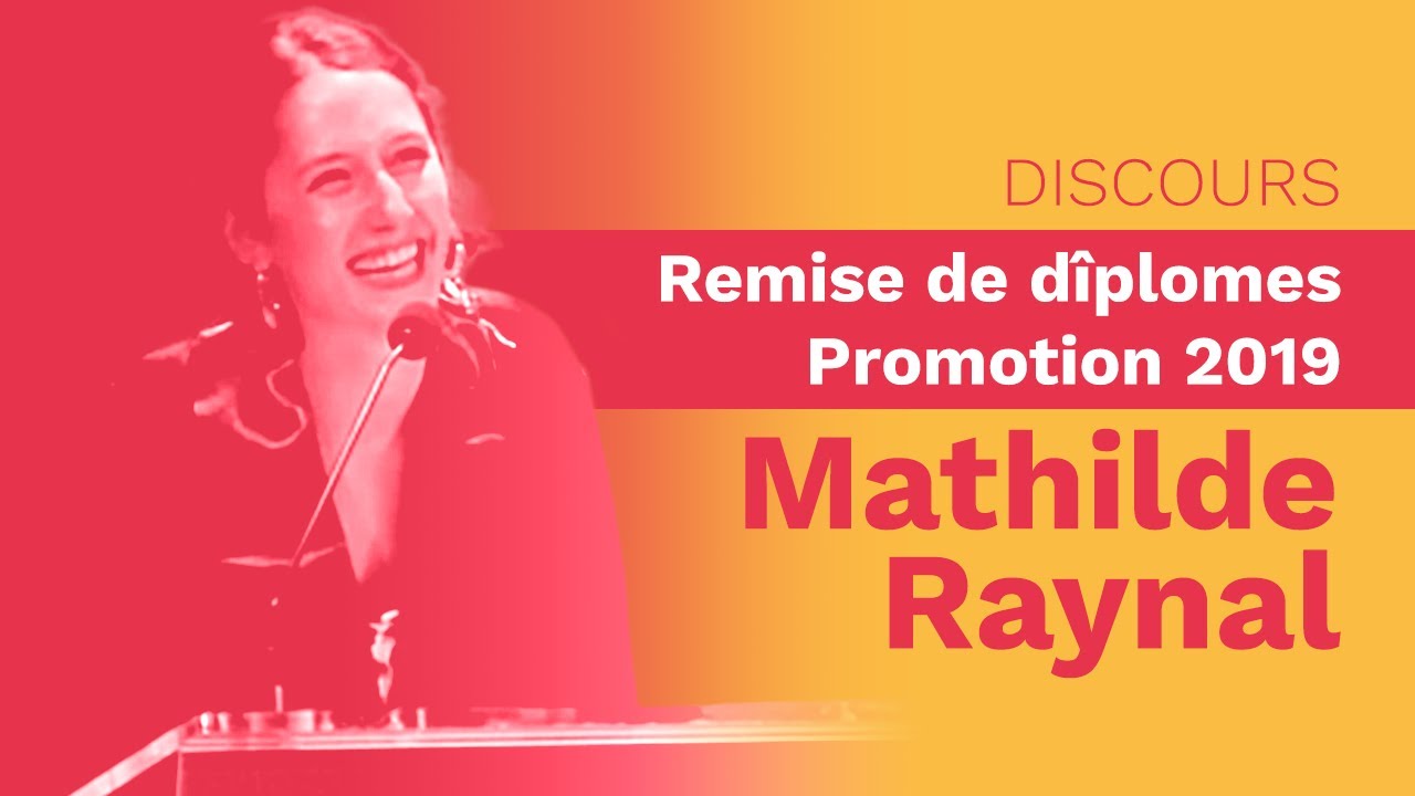 Discours de Mathilde RAYNAL - Major de promotion Troisième année - YouTube