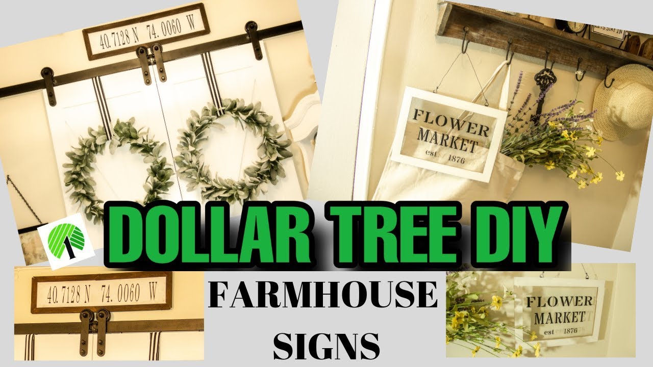 DOLLAR TREE DIY FARMHOUSE SIGNS - YouTube