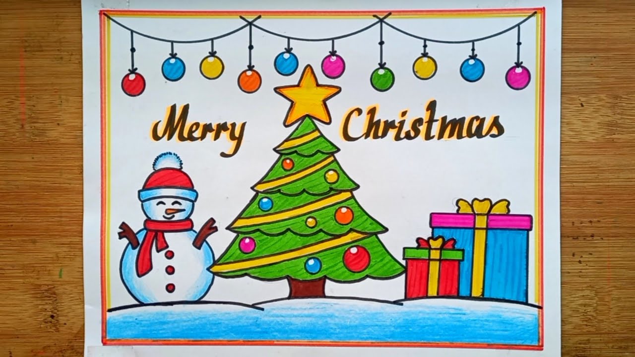 Christmas Drawing Easy/Merry Christmas Drawing/How To Draw Christmas ...