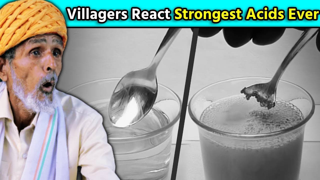 Villagers Shocked To See Top Strongest Acids Ever ! Tribal People React ...