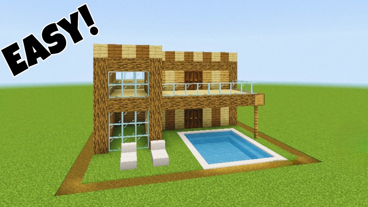 Minecraft survival Nice Wooden House [How To Build] - YouTube