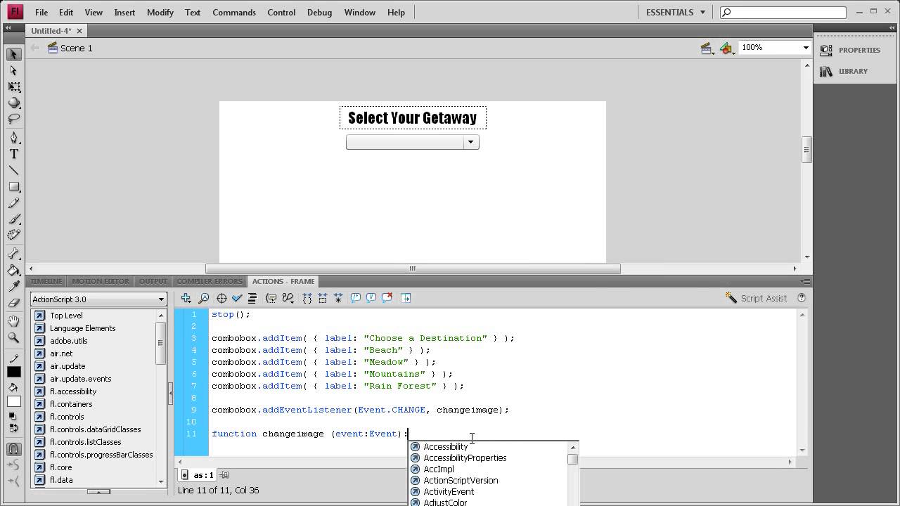 Flash Tutorial The ComboBox Component HD - YouTube