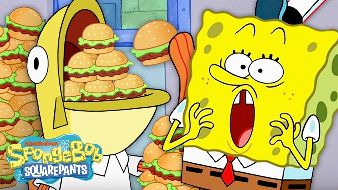 SpongeBob Characters Eating TOO MUCH FOOD for 30 Minutes Straight 😱 ...