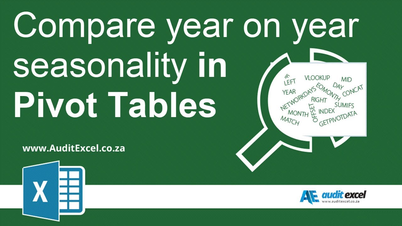 Comparing year over year in pivot tables - YouTube