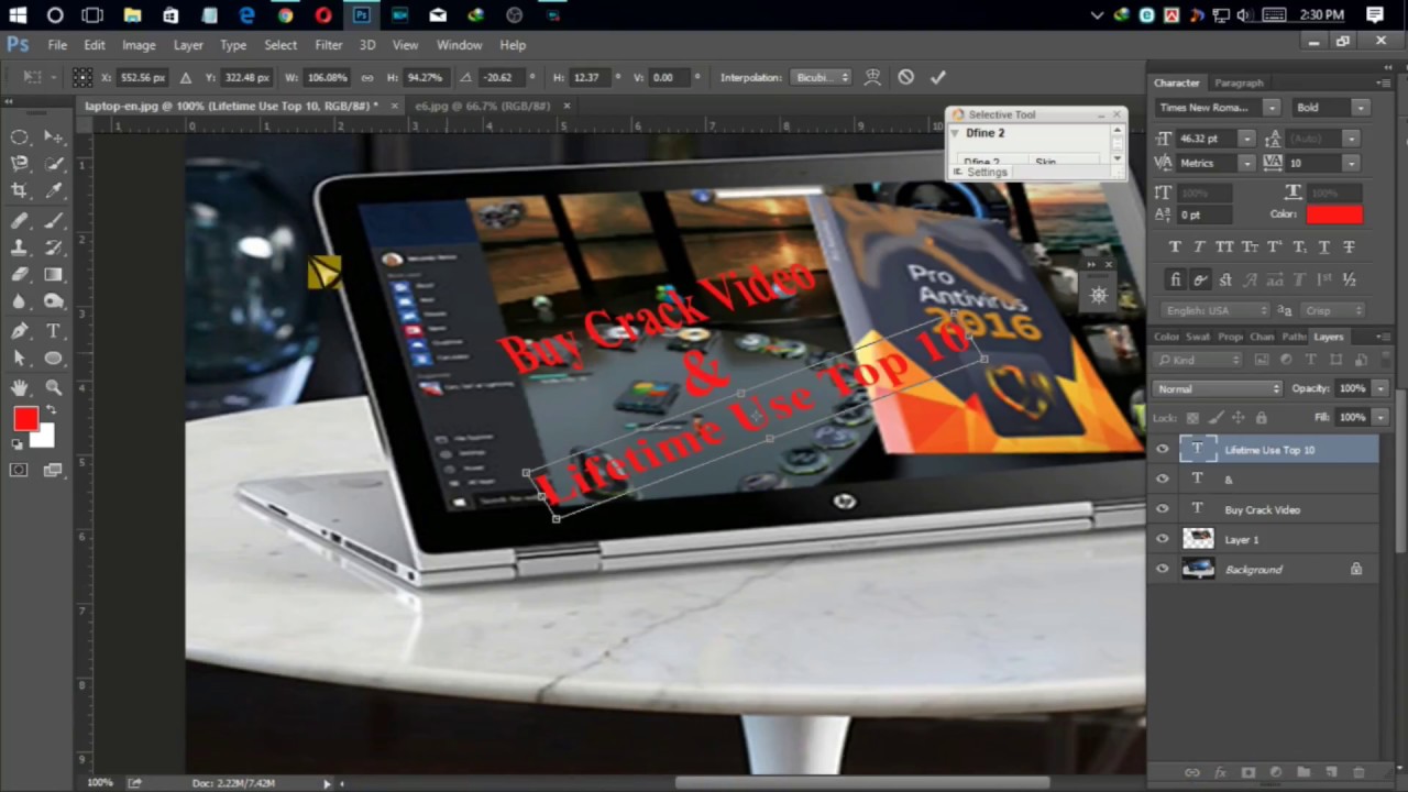 Photoshop For Beginners use Distort, Skew & Perspective tools. - YouTube