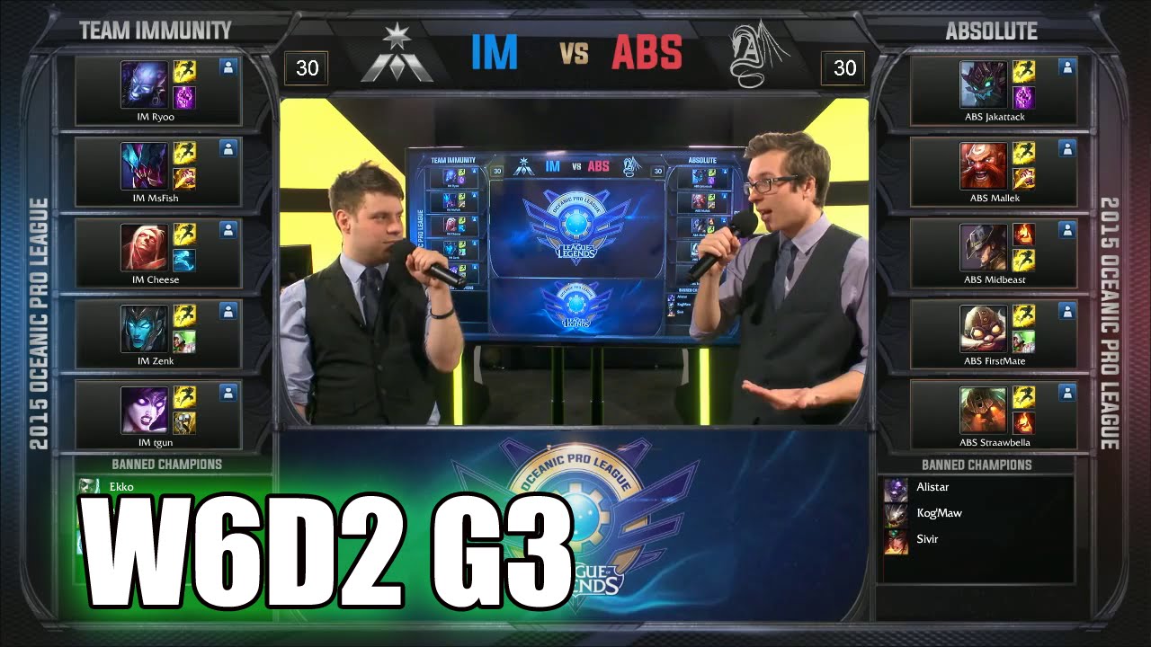 Team Immunity vs Absolute | OPL Summer 2015 Split 2 Oceanic Pro League ...