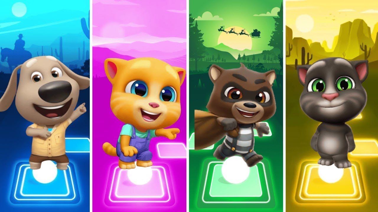 Talking Tom and Friends Ben vs Ginger vs Roy vs Tom in Tiles Hop Coffin ...