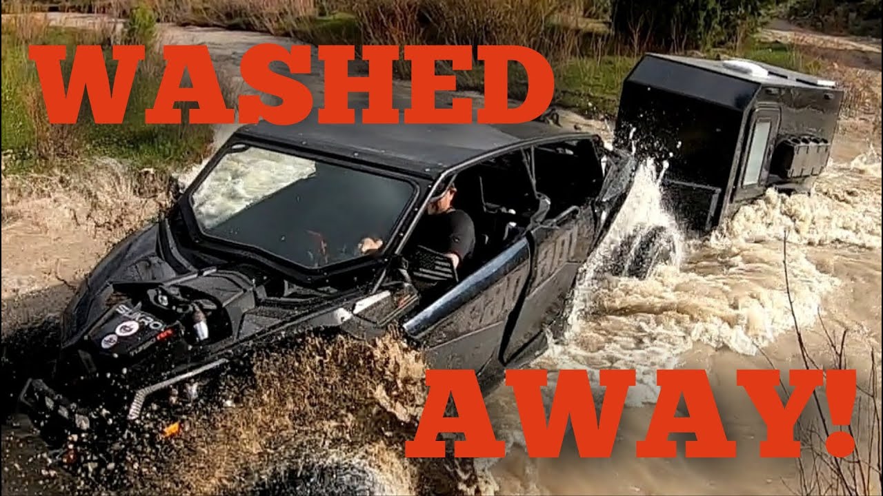 Crossing deep water, utv overland, Utah flooding, can am x3 max. - YouTube