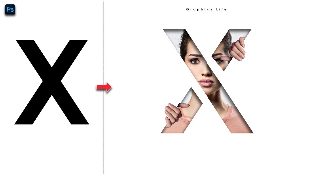 Letter (X) | Creative Poster Design in Photoshop | Graphics Life - YouTube