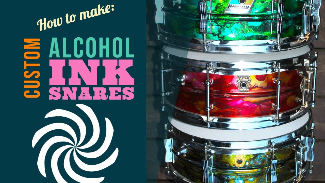 How to Create a Trippy Alcohol Ink Snare Drum! - YouTube