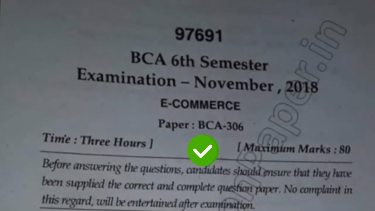 2018 Mdu BCA 6th Sem Ecommerce Question Paper - YouTube