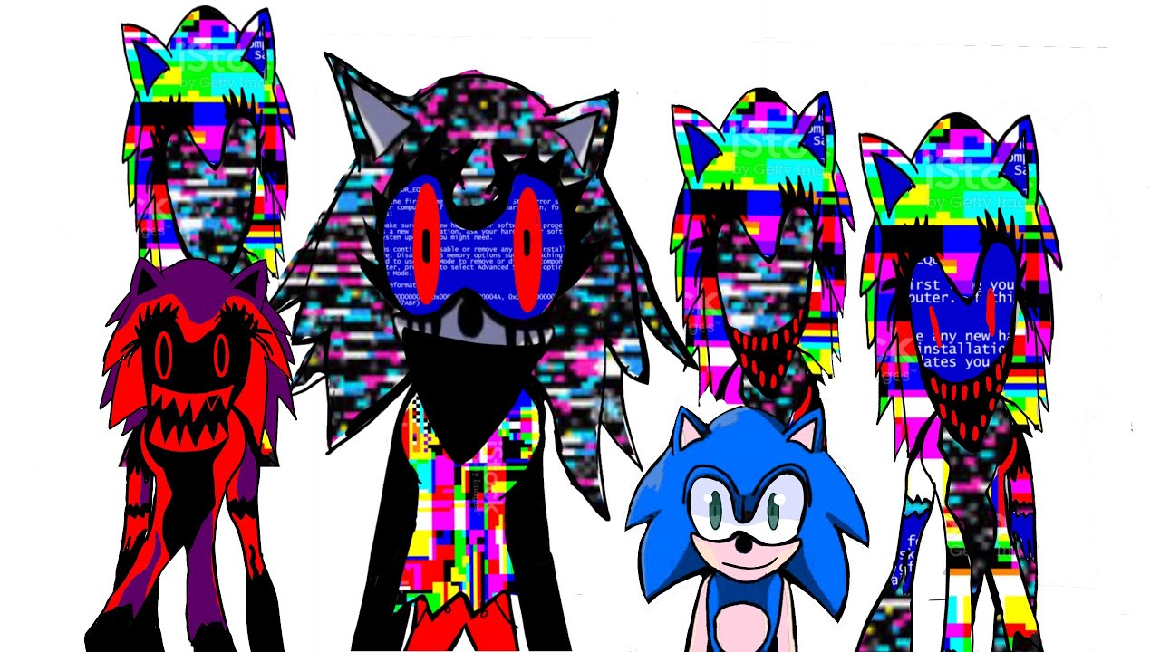 Я нарисовал для Liza Glitch EXE персонаж Sonic команды Tails Glitch Knuckles Glitch Dr.Egg ...