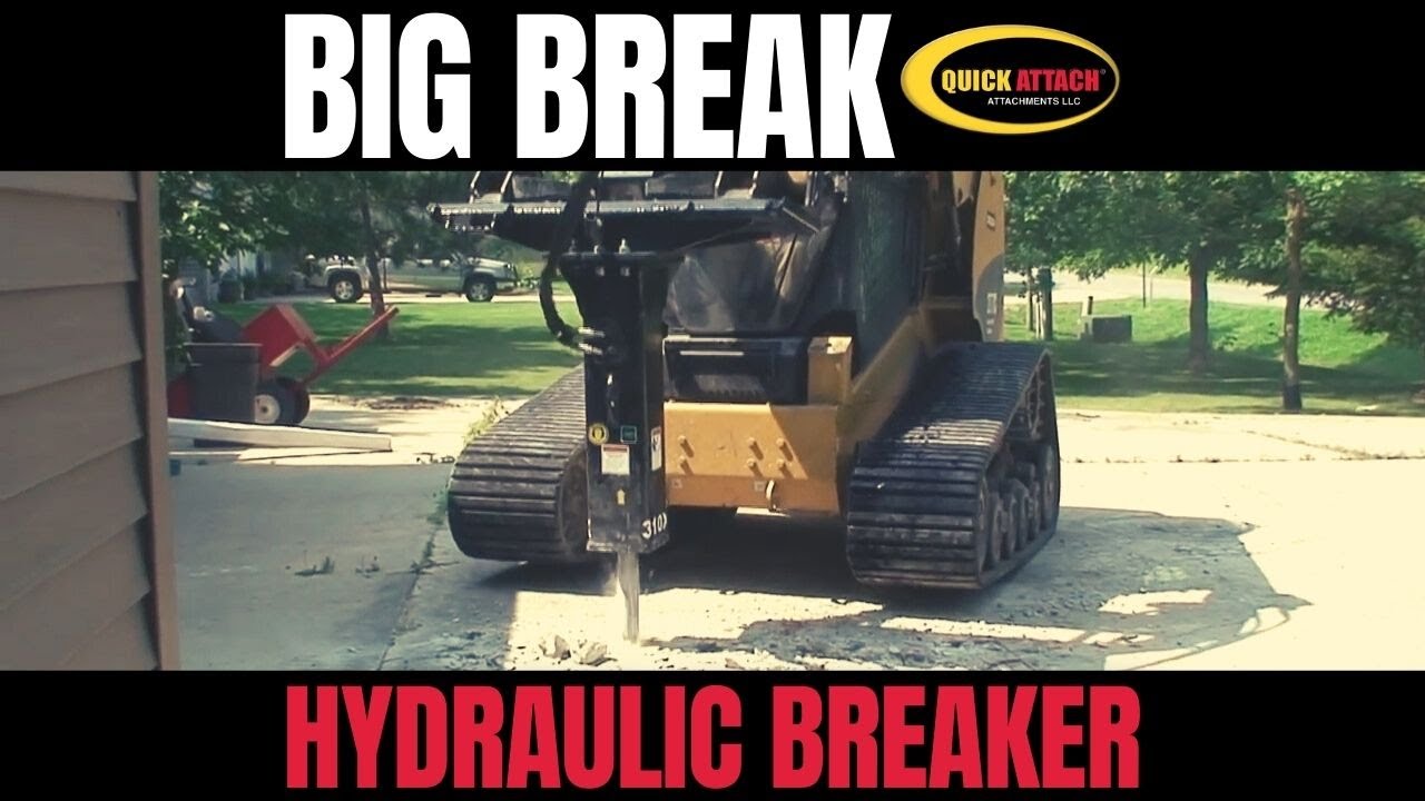 Big Break Skid Steer Concrete Breaker Attachment by Quick Attach - YouTube