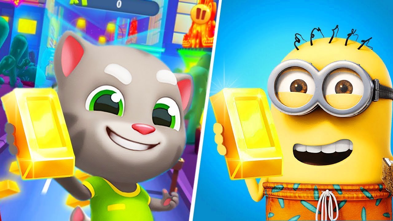 Talking Tom Time Rush and Minion Rush - All Level Gameplay - Awesome ...