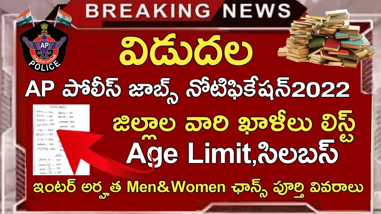 AP SI JOBS NOTIFICATION 2022 | AP CONSTABLE JOBS NOTIFICATION 2022 ...