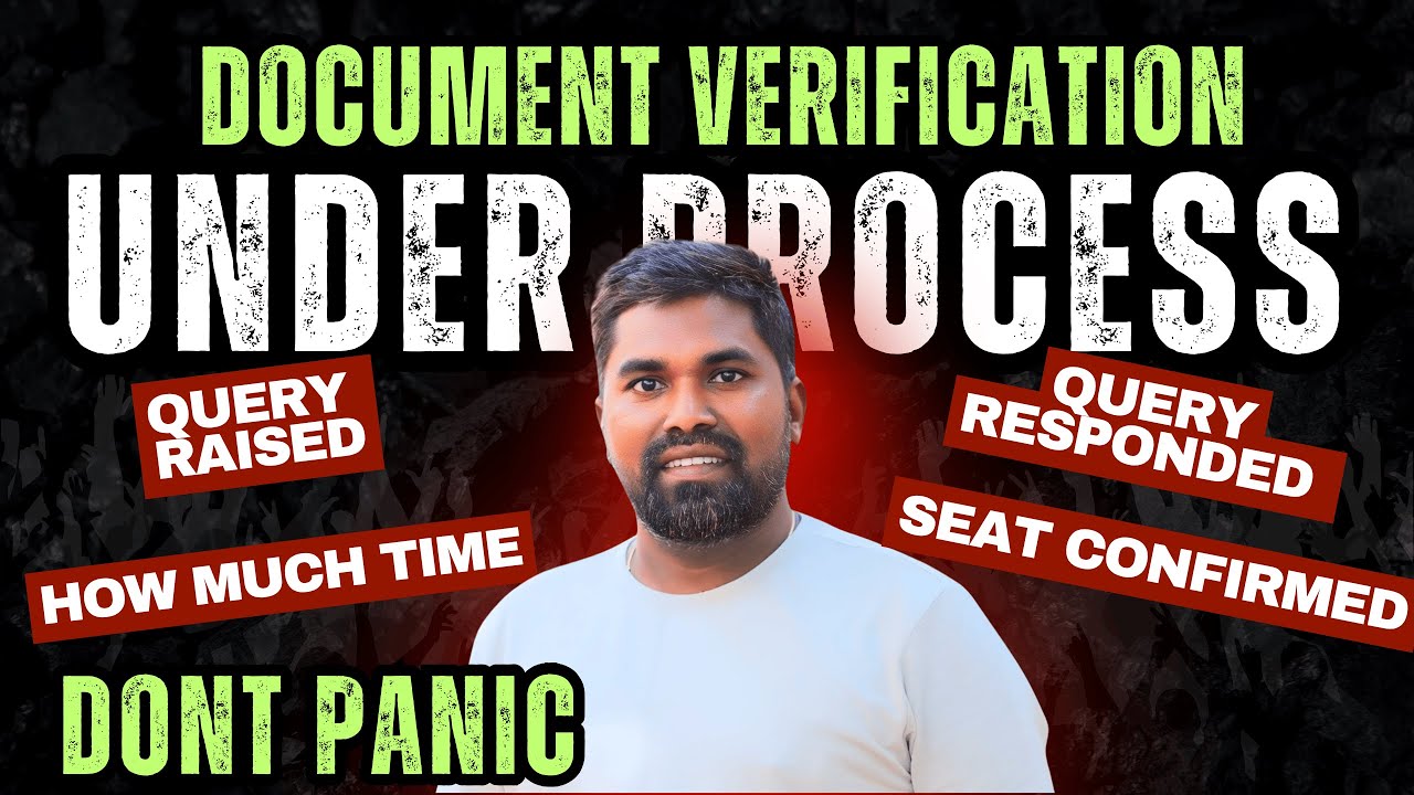 Josaa 2025 Document verification Under Process #Prasadsir - YouTube