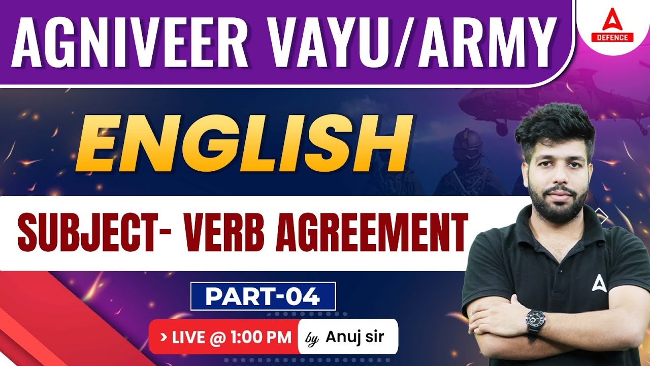 Agniveer Vayu / Army MES English Classes | Subject Verb Agreement ...