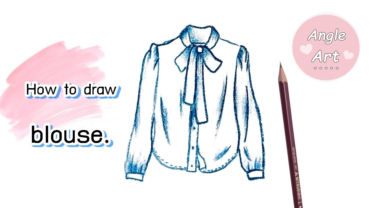 How to draw women blouse. Easy drawing for beginner. Angle Art - YouTube