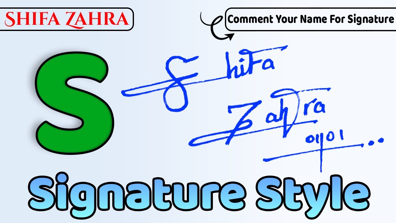 ️ Shifa Zahra Name Signature Style Request Done - YouTube