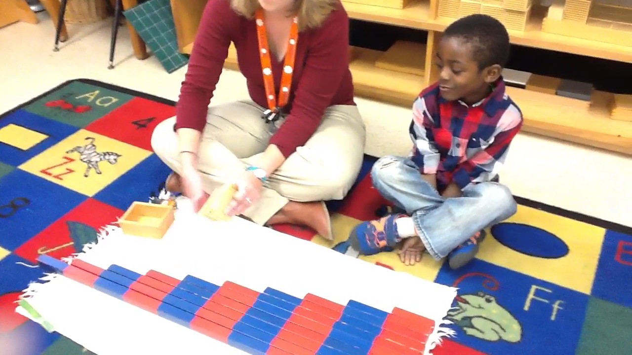 Red and Blue Rods with Number Cards - YouTube