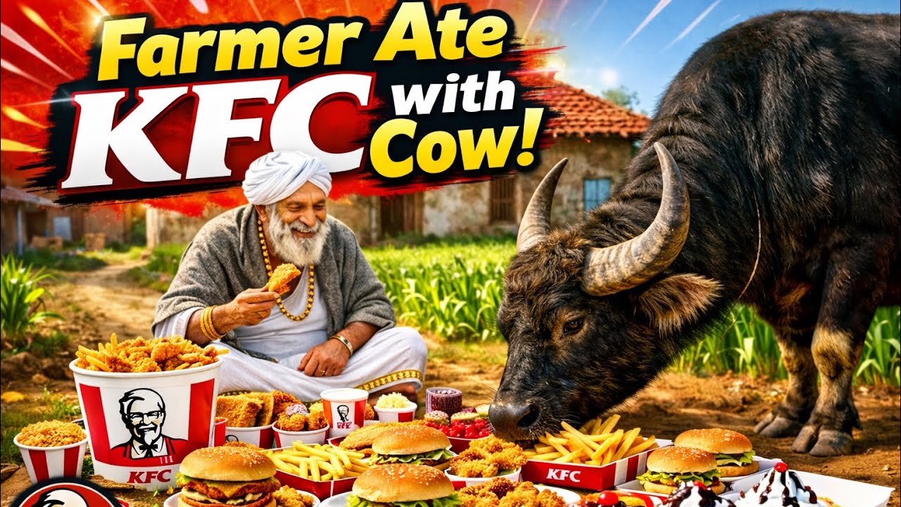Farmer ate kfc with cow /kfc feast must watch #shortfeed #shortsvideo # ...