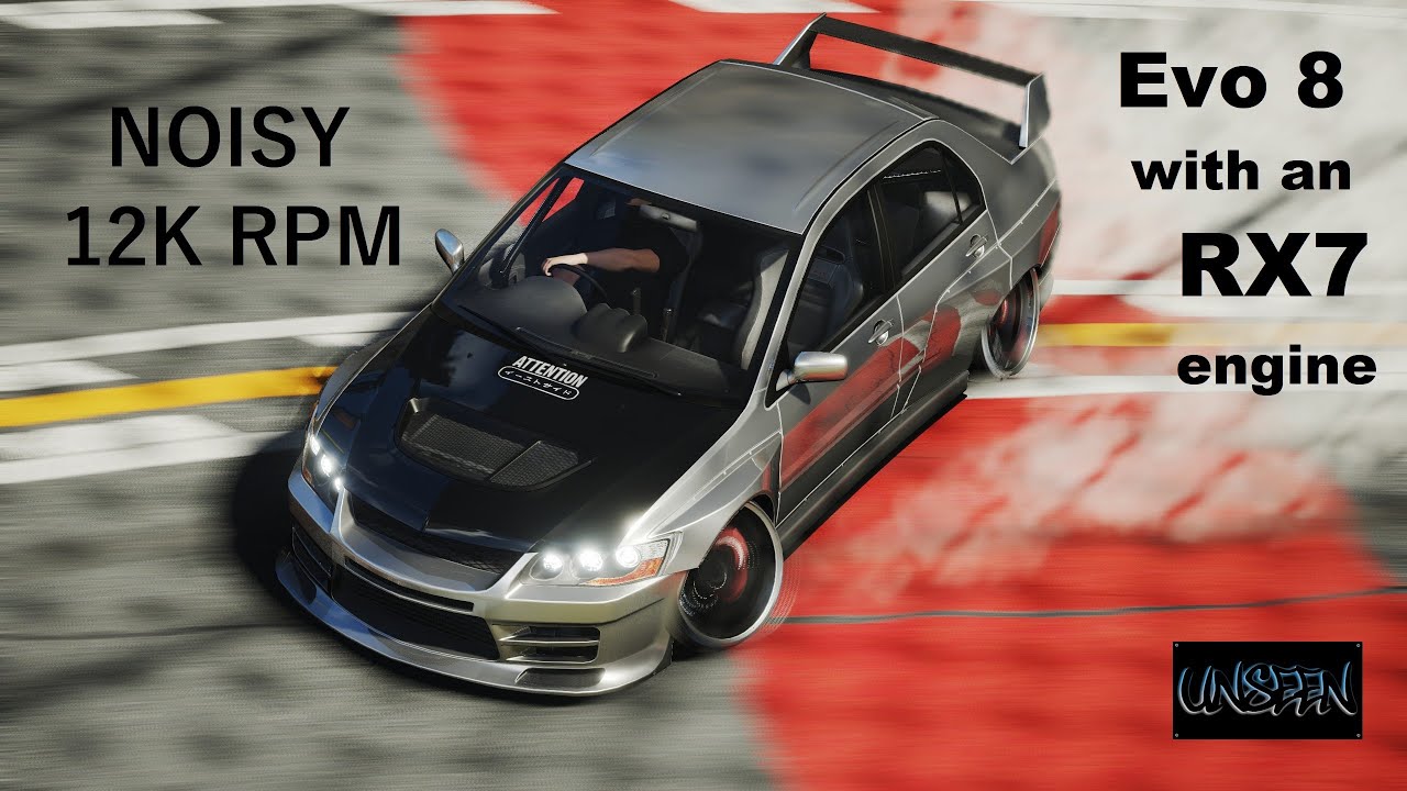 CARX STREET - Mitso Evo 8 (with a SUPER NOISY 614hp Mazda RX7 '13B ...