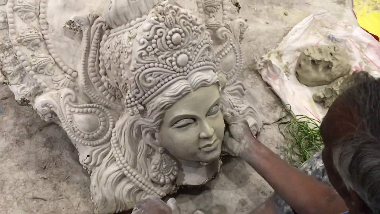 Durga idol Face Making Durga Matta Eyes Blinking latest Durga Mata ...