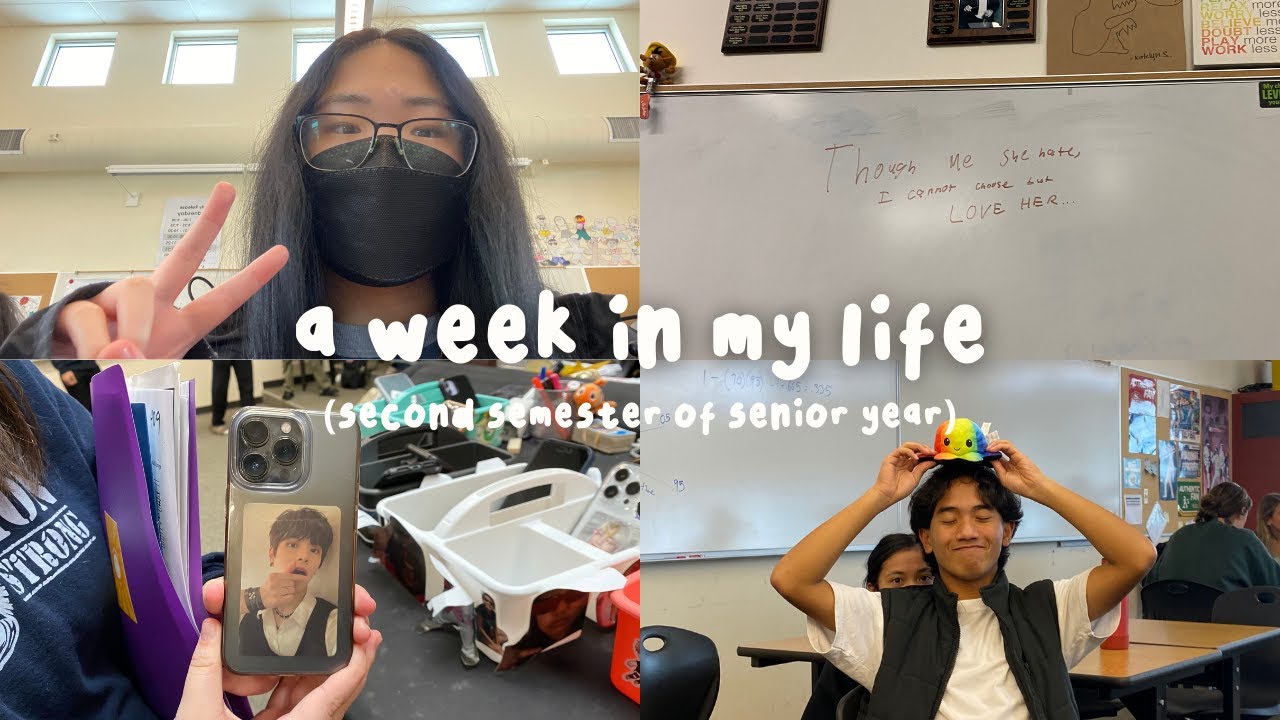hs vlog | first week of second semester (senior year) 📚☔️ - YouTube
