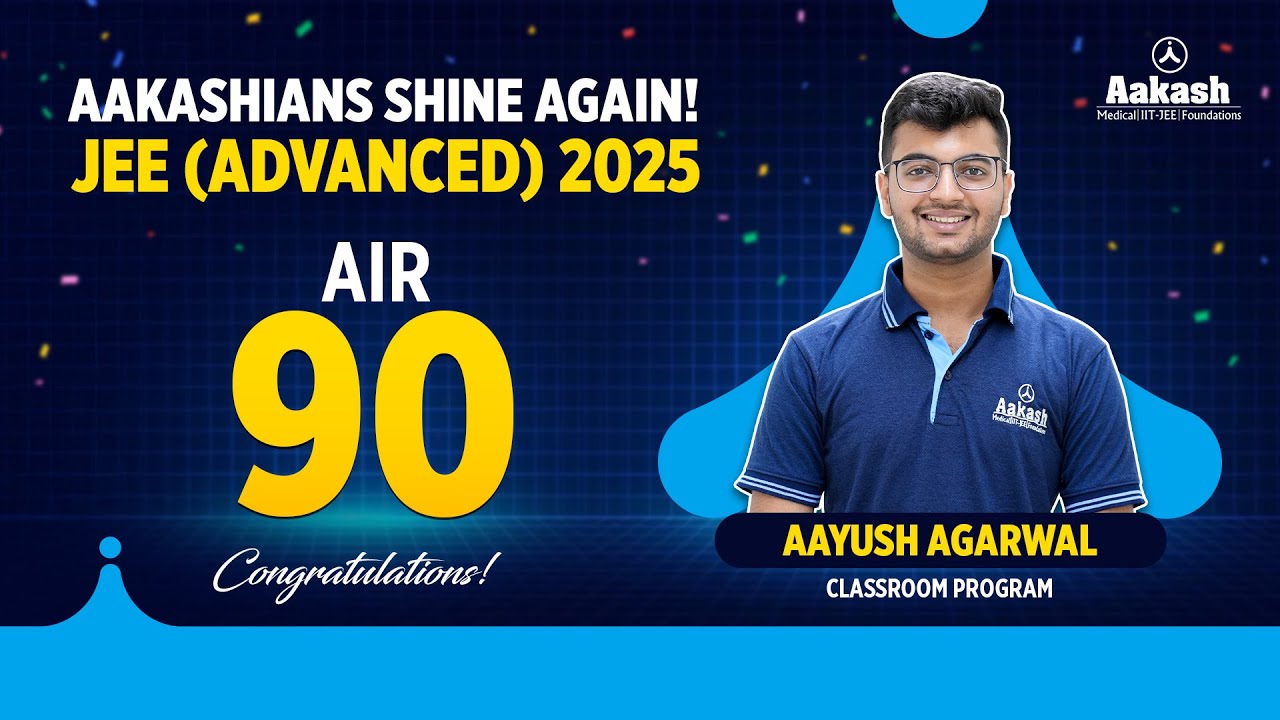 JEE Advanced 2025 Topper Aayush Agarwal | AIR 90 | JEE Advanced Topper ...