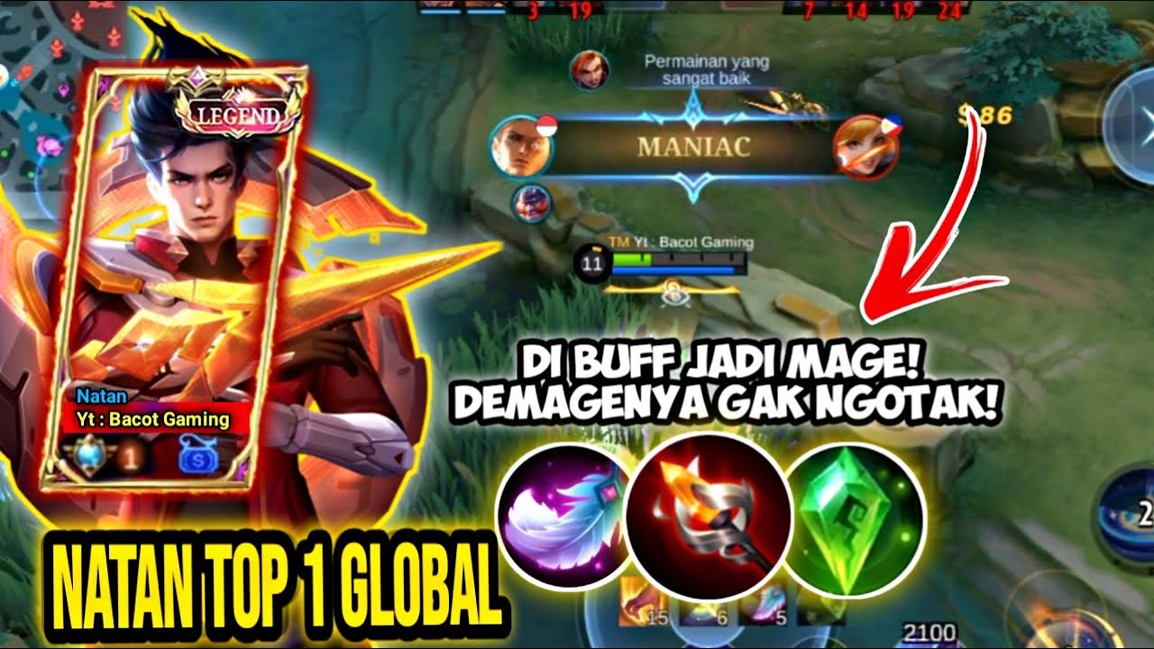 NATAN BUFF INI BUILD TERBARU TOP 1 GLOBAL NATAN!! MOBILE LEGENDS ...