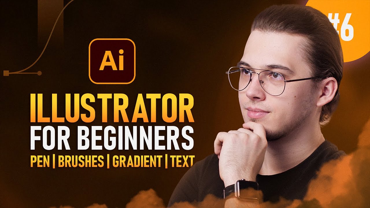 Adobe Illustrator for Beginners #6 | Pen, Text, Gradient, Brushes - YouTube