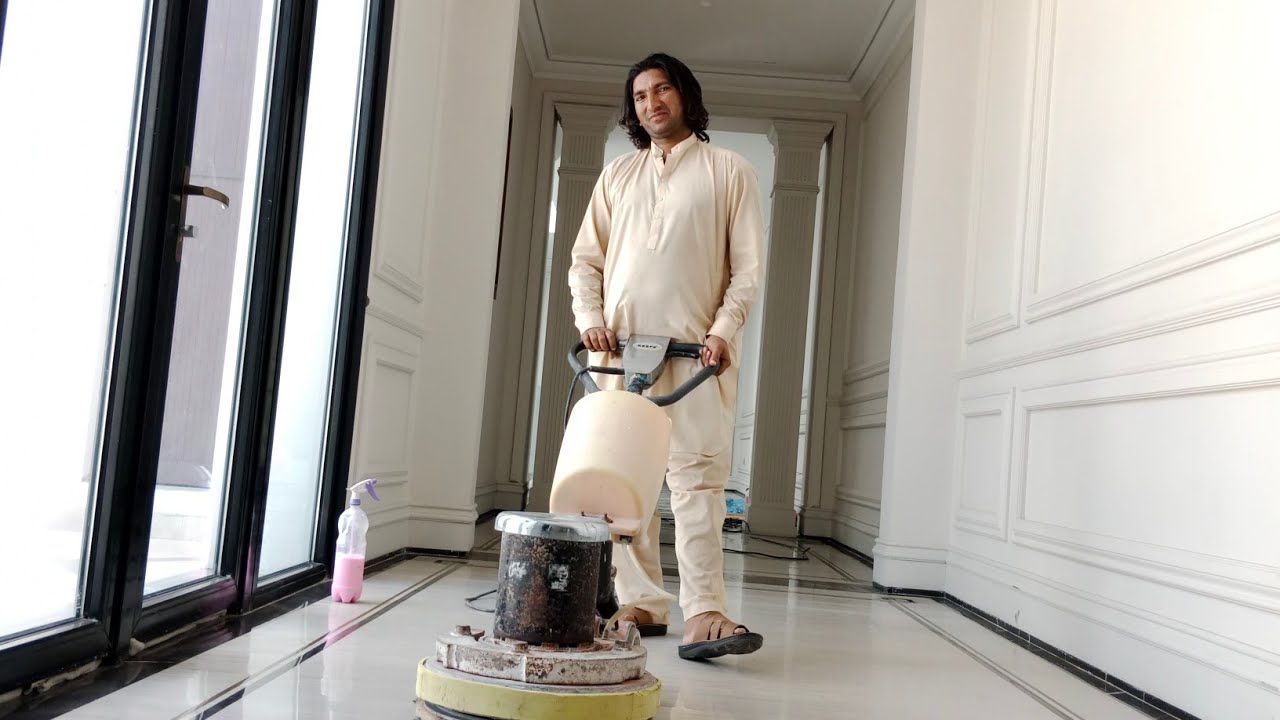 Sandalwood Marble Floor Crystalization at Lahore - YouTube